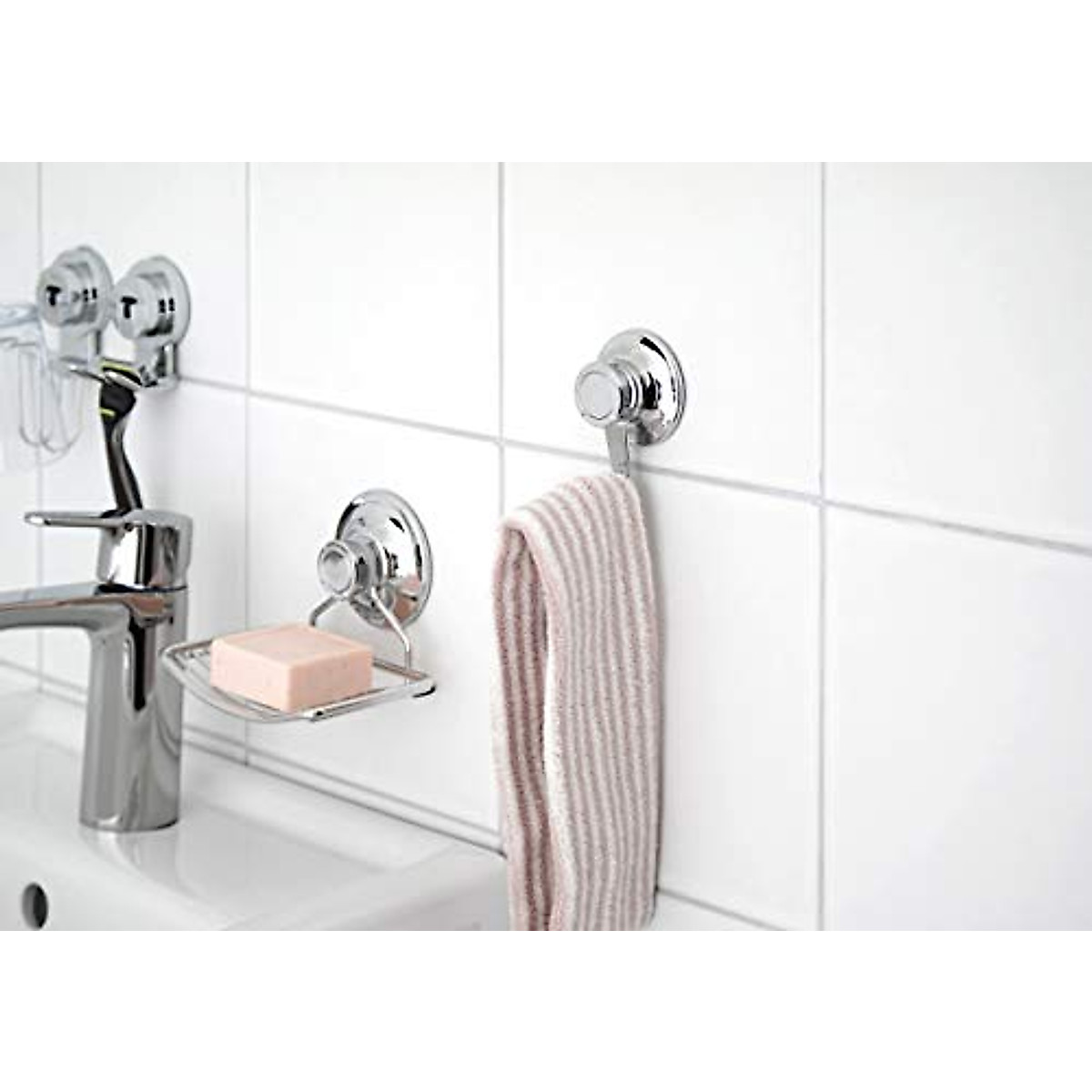 Bath Beyond Suction Cup Hooks (2Pack) - Powerful Vacuum Suction Cup Hooks Heavy Duty Organizer for Kitchen, Bathroom, Restroom, Shower (2)