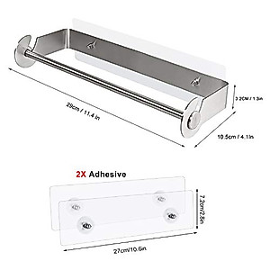 Carry360 Adhesive Paper Towel Holder Under Cabinet Stick on Paper Towel Rack for Kitchen,Bathroom,Toilet, Drill Free, 304 SUS Stainless Steel 