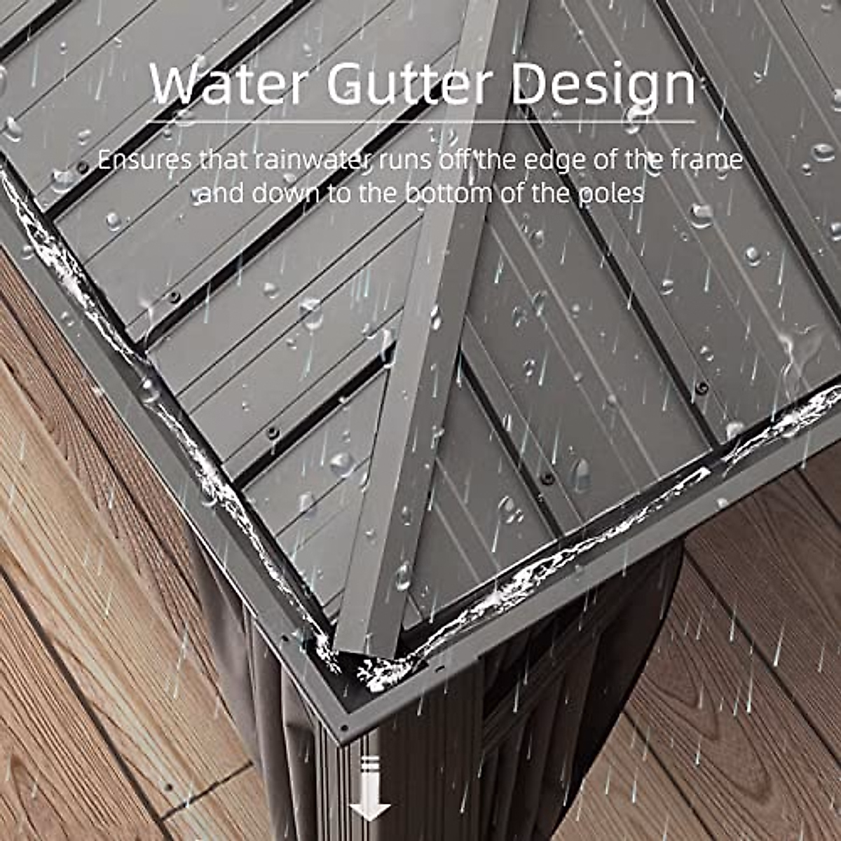 PURPLE LEAF 10' X 12' Permanent Hardtop Gazebo Aluminum Gazebo with Galvanized Steel Double Roof for Patio Lawn and Garden, Curtains and Netting Included, Grey