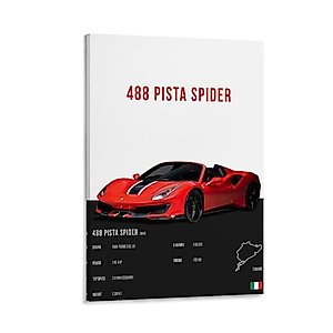 Car Poster Ferrari F40 Supercar Posters Racing Car Canvas Wall Art For Boy's Bedroom SuperCar Wall Decor Frame-style 16x24inch(40x60cm)