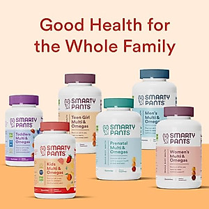 SmartyPants Organic Kids Multivitamin Gummies: Probiotics, Omega 3 (ALA), Vitamin D3, C, Vitamin B12, B6, Vitamin A, K & Zinc for Immune Support, Three Fruit Flavors, 120 Count (30 Day Supply)