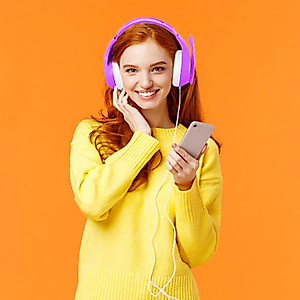 Anivia Computer Headsets Over Ear Headphones Wired Gaming Headset with Mic for PC Mac PS4 PS5 Xbox One, Stereo Surround Sound, Purple