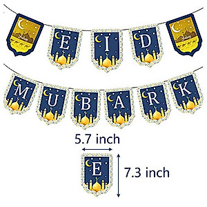 Ramadan Mubarak Party Decoration Supplies Eid Mubarak Banner Eid Mubarak Latex Balloons and Eid prety hanging decoration