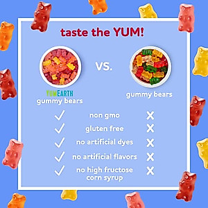 YumEarth Organic Fruit Flavored Gummy Bears, 10- .7oz. Snack Packs, Allergy Friendly, Gluten Free, Non-GMO, No Artificial Flavors or Dyes