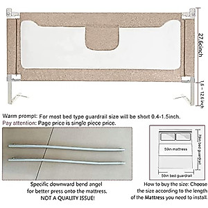 Bed Rails for Toddlers, Extra Tall Specially Designed for Twin, Full, Queen, King Size - Safety Bed Guard Rails for Kids (1 Side:78.74"(L) x27"(H), Khaki)