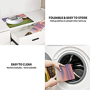 Golf Course Printed Drying Mat For Kitchen Ultra Absorbent Microfiber Dishes Drainer Mats Non-Slip Silicone Quick Dry Pad - 18 X 16inch