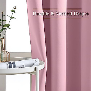 NICETOWN Crystal Pink Blackout Curtains for Bedroom - Grommet Blackout Thermal Insulated Room Darkening Sound Blocking Window Treatments for Girls Room/Teens, 2 Panels, W52 x L84
