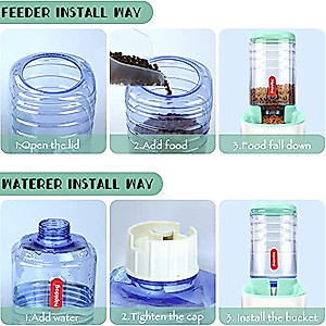 Automatic Pet Feeder Small&Medium Pets Automatic Food Feeder and Waterer Set 3.8L, Travel Supply Feeder and Water Dispenser for Dogs Cats Pets Animals