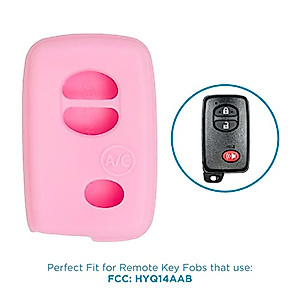 Keyless2Go Replacement for New Silicone Cover Protective Case for Smart Prox Keys with FCC HYQ14AAB - Pink