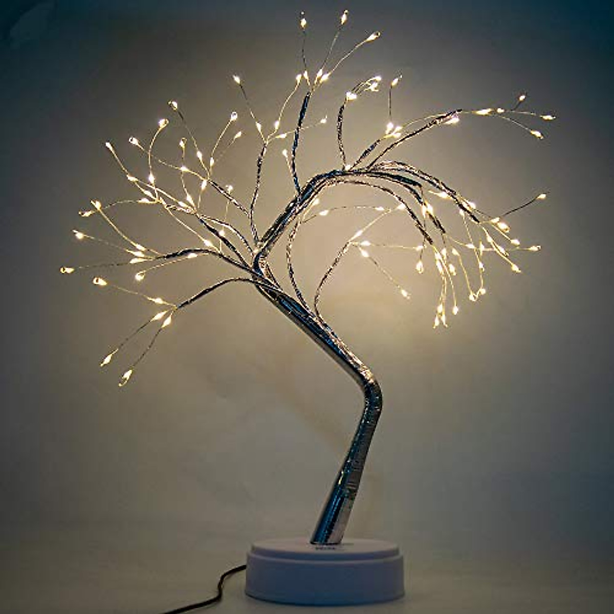 Lake Industries 20" LED Firefly Tree Lights | Bonsai - Bedroom, Desk Top, Table Lamp Decoration | USB/Battery Operated | Touch Switch | DIY Adjustable Branches | Home Party Holiday | Warm Lighting