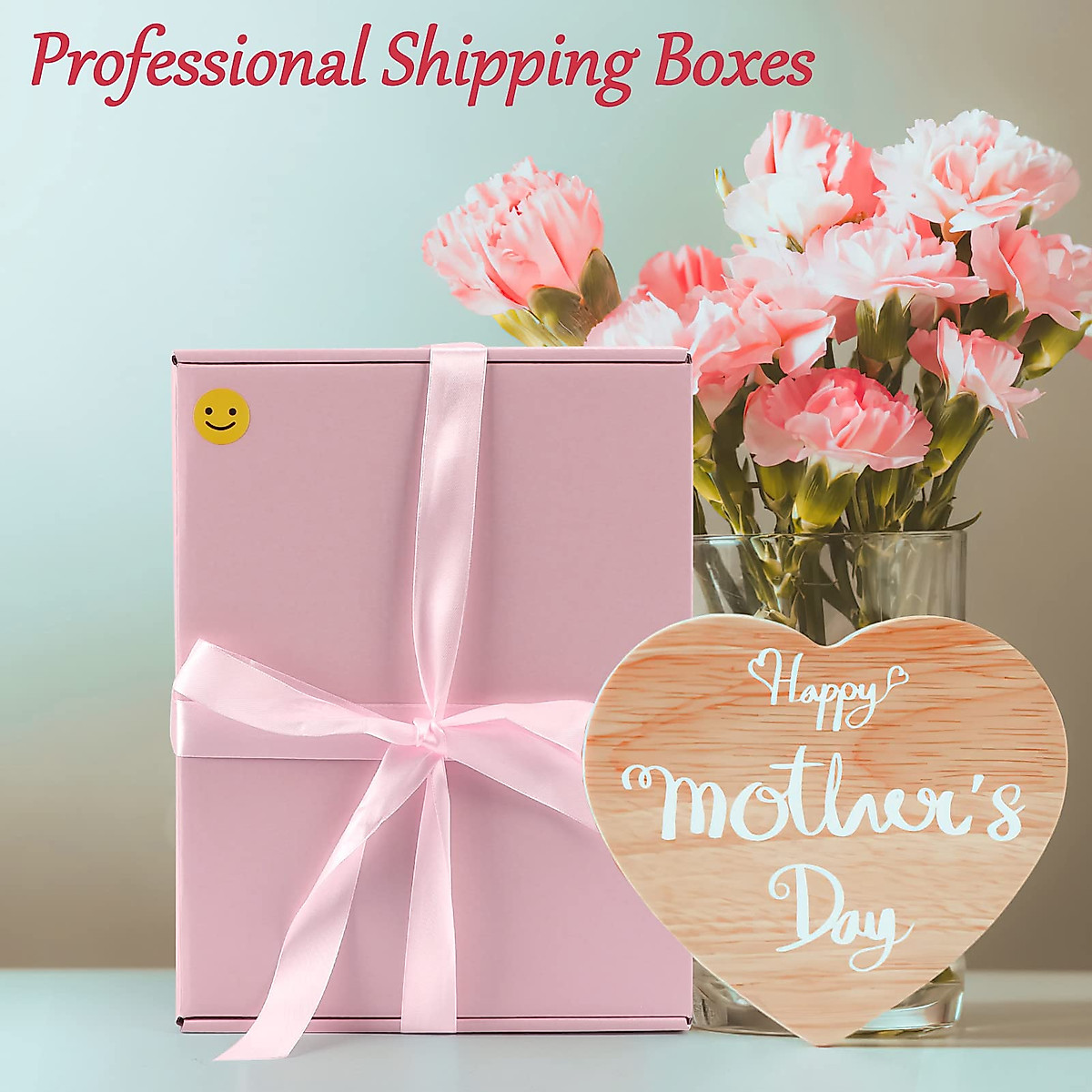 CRUGLA 20 Packs 12x9x4 Gift Boxes With Lids for Presents, Large Pink Gift Boxes Empty for Wrapping Gifts for Women Girls Mothers Day Wedding Birthay Party Valentine's Day