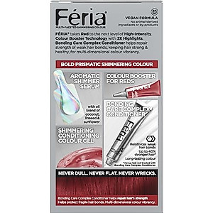 L'Oreal Paris Feria Multi-Faceted Shimmering Permanent Hair Color, R57 Cherry Crush (Intense Medium Auburn), Pack of 1, Hair Dye