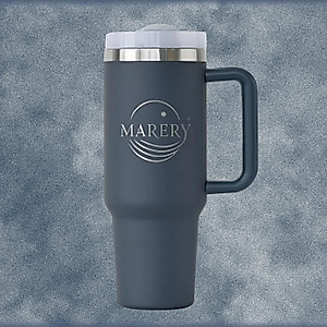 40 oz Tumbler with Handle and Straw, Vacuum Insulated Stainless Steel Travel Mug, Leak-Proof Iced Coffee Cup, Keeps Drinks Cold or Hot, Cupholder Friendly, Suitable for Gift (Charcoal)