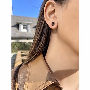 LE VIAN 2 Carat Chocolate Smoky Quartz Oval Stud Earrings for Women in 925 Sterling Silver with Rose Gold Plating and Push Back