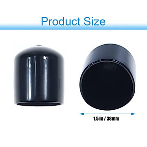 1.5" (38 mm) Rubber end caps Soft PVC Rubber Plug Thread Protective Sleeve Rubber Protective Cap Screw Protective Cap Round Plastic Cover Rubber Sleeve