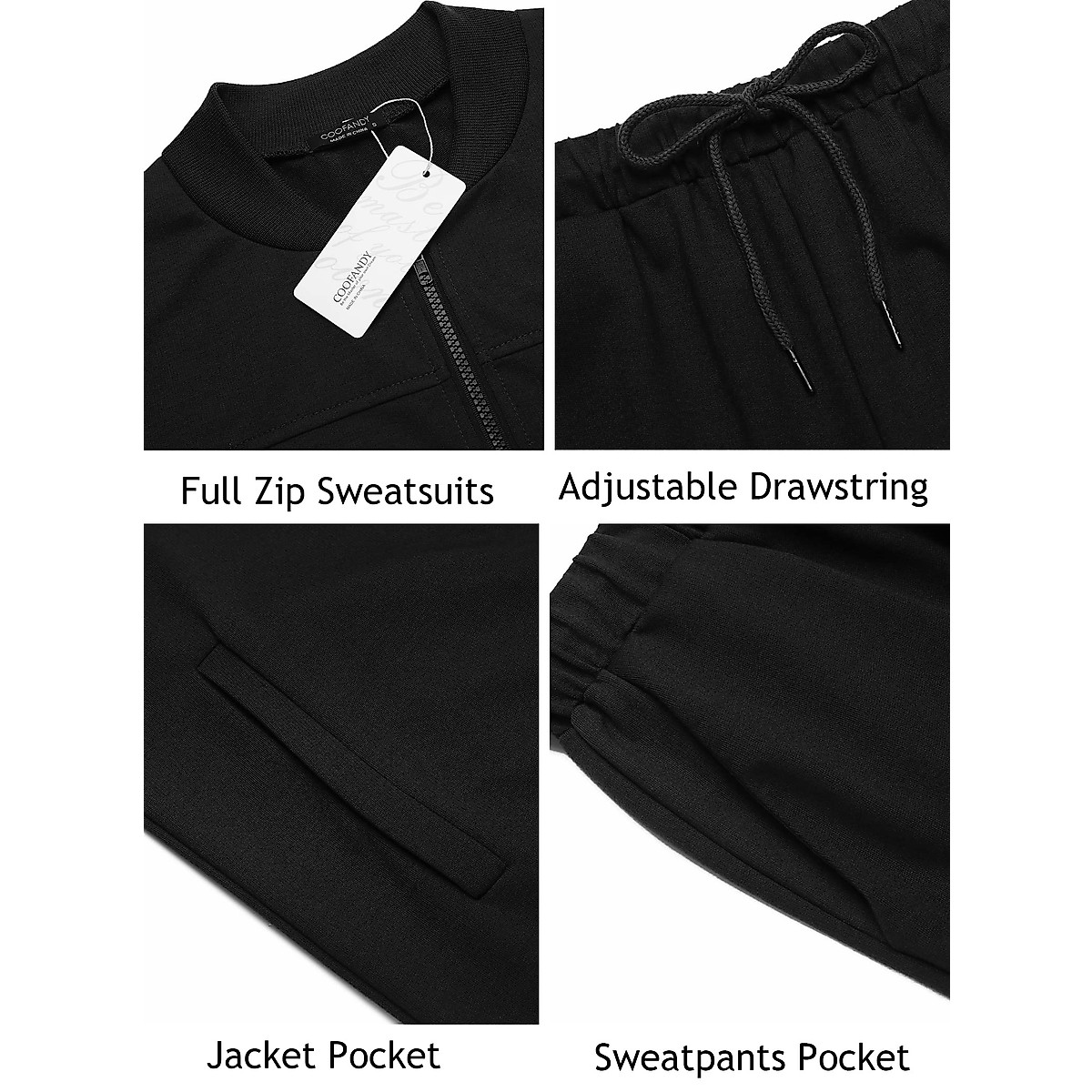 COOFANDY Men's Tracksuit Athletic Full Zip Casual Sports Jogging Gym Sweatsuit