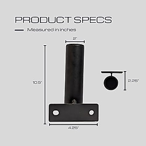 HulkFit Elite Series Power Cage Horizontal Plate Barbell Attachment Storage Black 3" x 3"