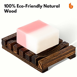 Urbanstrive Eco-Friendly Natural Wooden Soap Dish Soap Saver Holder Soap Tray for Bathroom, Biodegradable, Zero Waste, Plastic Free, Charcoal Color