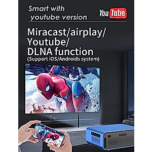 GXBPY T4 Mini Projector 3600 Lumens Support Full 1080P LED Proyector Big Screen Portable Home Theater Smart Video Beamer (Color : Black)