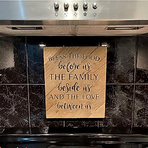 JAJADO Kitchen Farmhouse Silk Screen Stencils Reusable Adhesive Stencil Kitchen Sign Mesh Transfer Screen Print Stencils for Wood, Fabric, Pillow, Chalkboard, Wall Home Decor DIY Craft Project