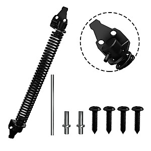 skysen 14" Fence gate Spring self Closing and Adjustable for Wooden or Vinyl Fence,Carbon Steel,Black(gate spring-14")