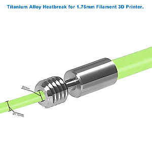 5pcs Upgrade All Metal Titanium Alloy Heatbreak Sprite Extruder Heat Break Thermal Barrel Tube for Creality Ender 3 S1, Ender3 S1 Pro, CR10 Smart Pro, Sermoon V1 3D Printer