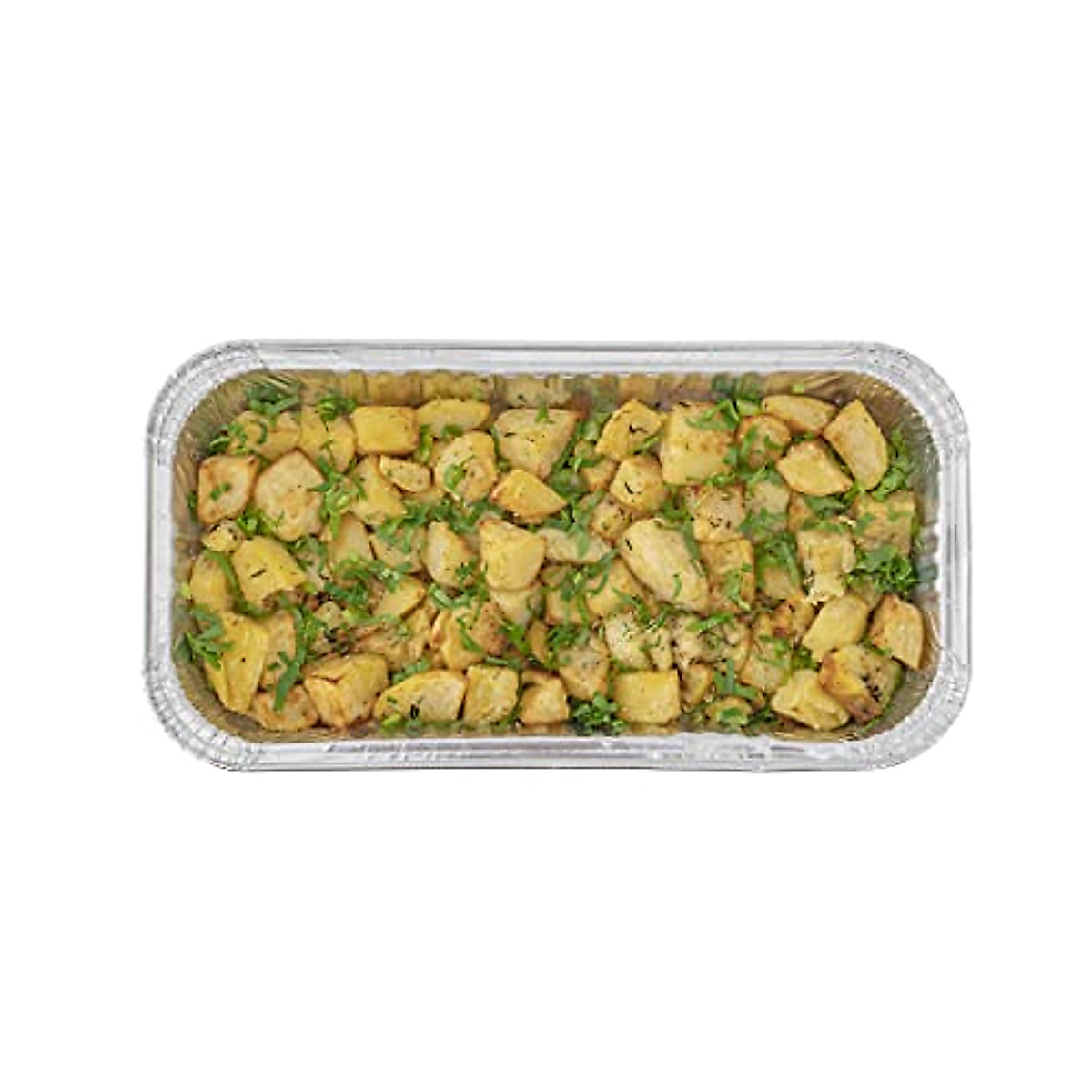Restaurantware Foil Lux 12.5 x 6.5 Inch Loaf Foil Pans 25 Oven-Ready Foil Trays Lids Sold Separately 1/3 Third-Size 5 LB Silver Aluminum Disposable Baking Pans Freezable