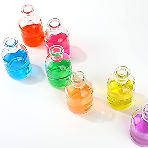 Magic Season Decorative Glass Bottles with Cork Stoppers (5 fl oz. Round Bottles / 2 Pcs)