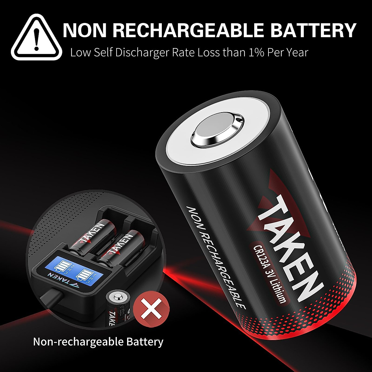 Lithium 123 Batteries for Flashlight, Camera, Alarm System, Security Device, Microphone High Performance CR123A 3V Lithium Battery 1600mAh 24 Pack