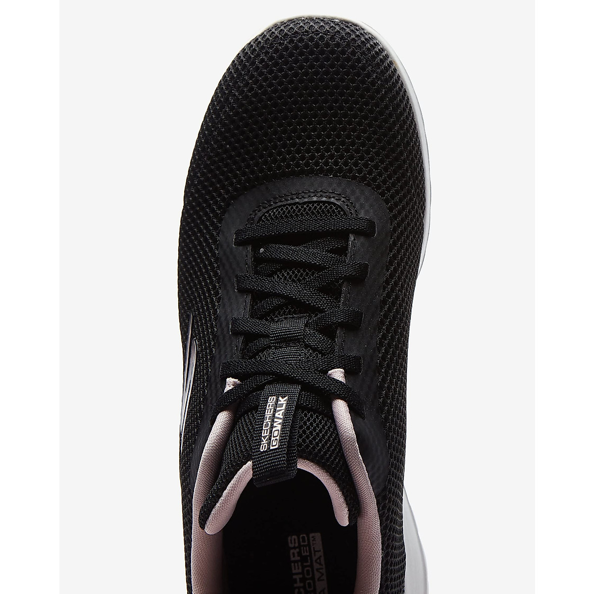 Skechers Women's GO Walk Joy Bungee with Color POP Sneaker, Black/Pink, 8