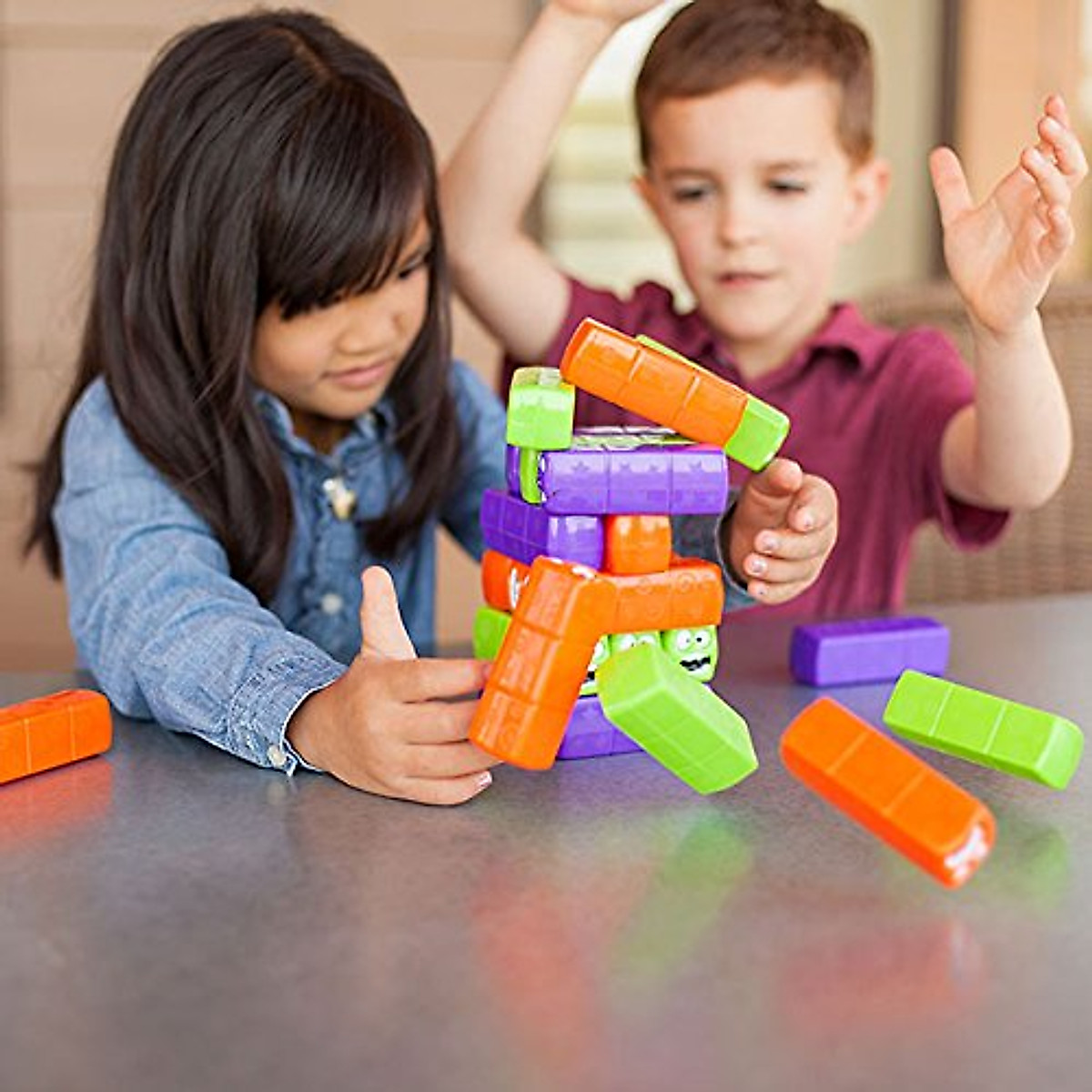 Fat Brain Toys Wobbly Worms Push 'n Pull Worm Tower