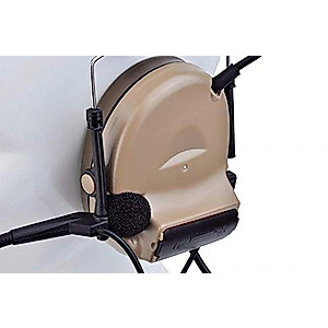 The Mercenary Company Closed-Ear Electronic Hearing Protection Earmuffs & Communication Headset (Tan)