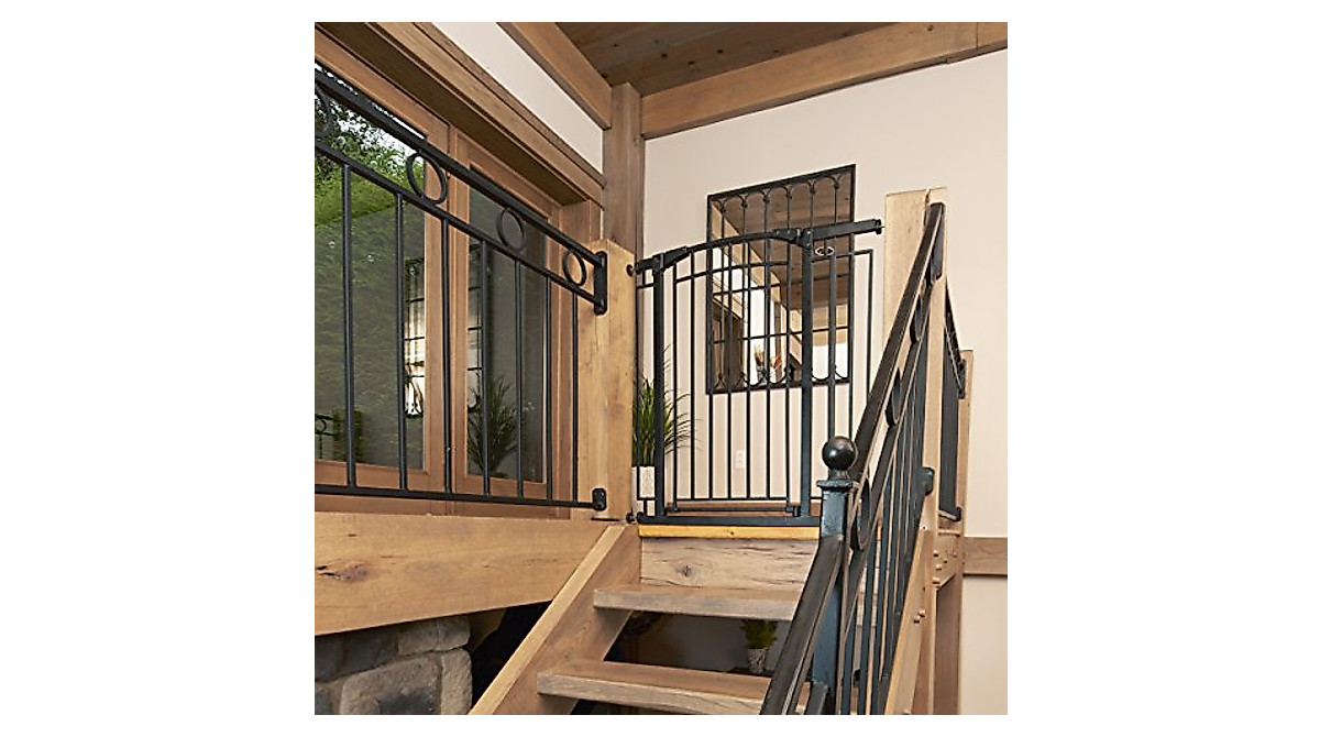 Evenflo Black Metal Walk-Thru Gate for Secure Childproofing