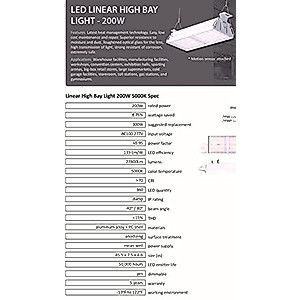 200W Linear High Bay LED Light with PIR Sensor