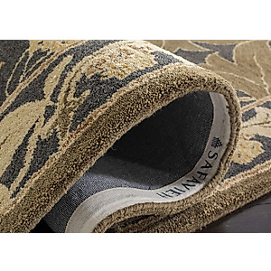 SAFAVIEH Anatolia Collection Accent Rug - 2' x 3', Navy & Sage, Handmade Traditional Oriental Wool, Ideal for High Traffic Areas in Entryway, Living Room, Bedroom (AN541A)