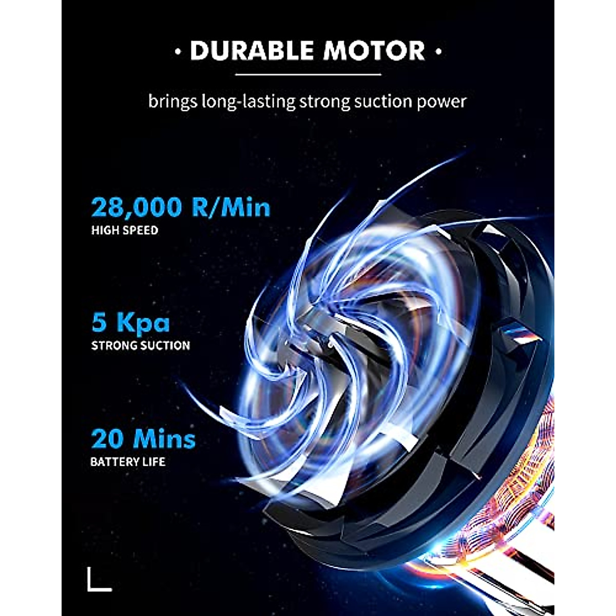 Powools Handheld Vacuum Cordless Rechargeable - Car Vacuum Cleaner High Power with Fast Charge Tech, Portable Vacuum with 1-Touch Dust Empty, Lightweight Hand Vac with LED Light, Silver (PL8188)