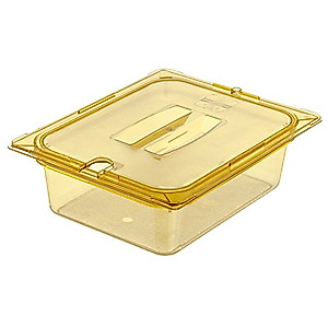 Carlisle FoodService Products 10431U13 StorPlus High Heat Universal Handled Food Pan Lid, Half Size, Amber