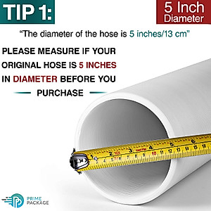 Portable Air Conditioner Exhaust Hose (78" Long) 5 Inch Diameter, Counter-Clockwise Threads | AC Conditioning Unit Tubing | Flexible, Extendable Design | White