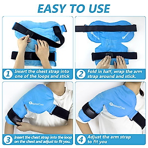 RelaxCoo Shoulder Ice Pack Rotator Cuff Cold Therapy, Reusable Gel Ice Wrap for Shoulder Injuries & Pain Relief, Bursitis, Tendonitis, Swelling, Recovery for Man and Women