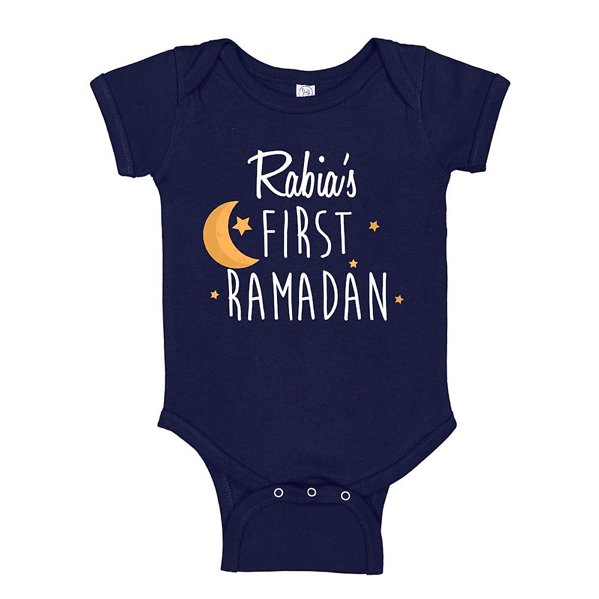 My First Ramadan Custom Name Baby Bodysuit Infant One Piece 12 mo Navy Blue