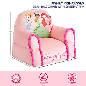 Disney Princess Bean Bag Sofa Chair - Large Size for Kids - Comfortable and Lightweight Plush Furniture - Perfect for Playrooms or Bedrooms