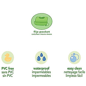 6 Pack Adjustable Waterproof Baby Bibs with Food Catcher Pocket - Pocket Bibs with Snaps for Babies, Toddlers, Infants