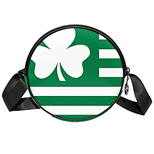 Unicey Crossbody Bags for Women, Irish St. Patrick's Day Flag Green Round Crossbody Wallet, Fashion Circle Purse Clutch Handbag