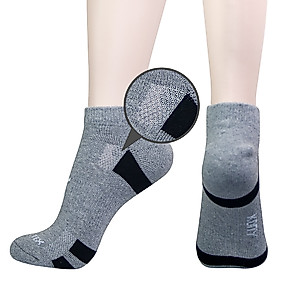 KONY Women's 6 Pairs Thick Cotton Cushioned Low Cut Ankle Athletic Socks Air-cross Mesh No Show Running Socks Size 6-9 (Assort - 6 Pairs)