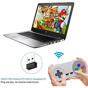 KIWITATA 2 Pack Wireless SNES USB Controller for Retro Games, kiwitatá 2.4ghz Remote Wireless SNES Emulator Game Pad Controller for Windows PC MAC Retropie