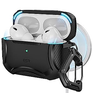 ESR for AirPods Pro 2nd Generation Case (HaloLock), Compatible with Airpods Pro Case 2nd/1st Gen (2023/2022/2019), Compatible with MagSafe, Powerful Drop Protection, Magnetic Lid, Black