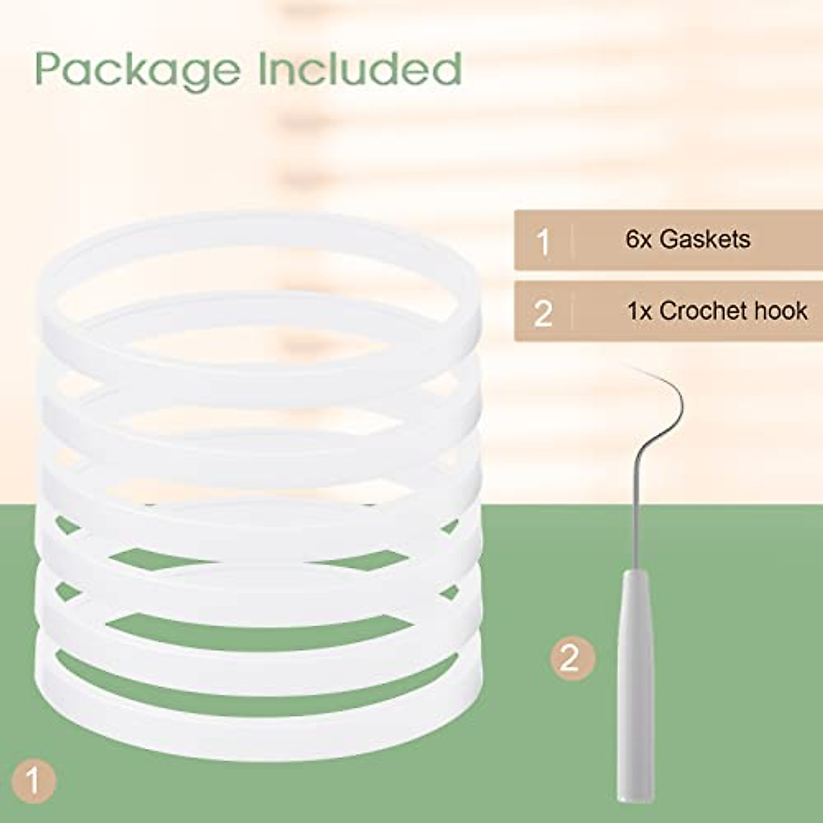 6 Pieces 10cm White Rubber Sealing Gaskets O-Ring Replacement Part Compatible with Nutri Ninja Juicer Blender Replacement Seals