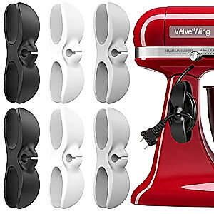Cord Organizer for Appliances, Cord Wrapper for Kitchen Appliances,Strong Adhesive Cord Keeper,Cord Winder,Cord Holder,Cord Tidy,Wire Organizer for Coffee Maker,Mixer,Toaster and Air Fryer 6 Pcs