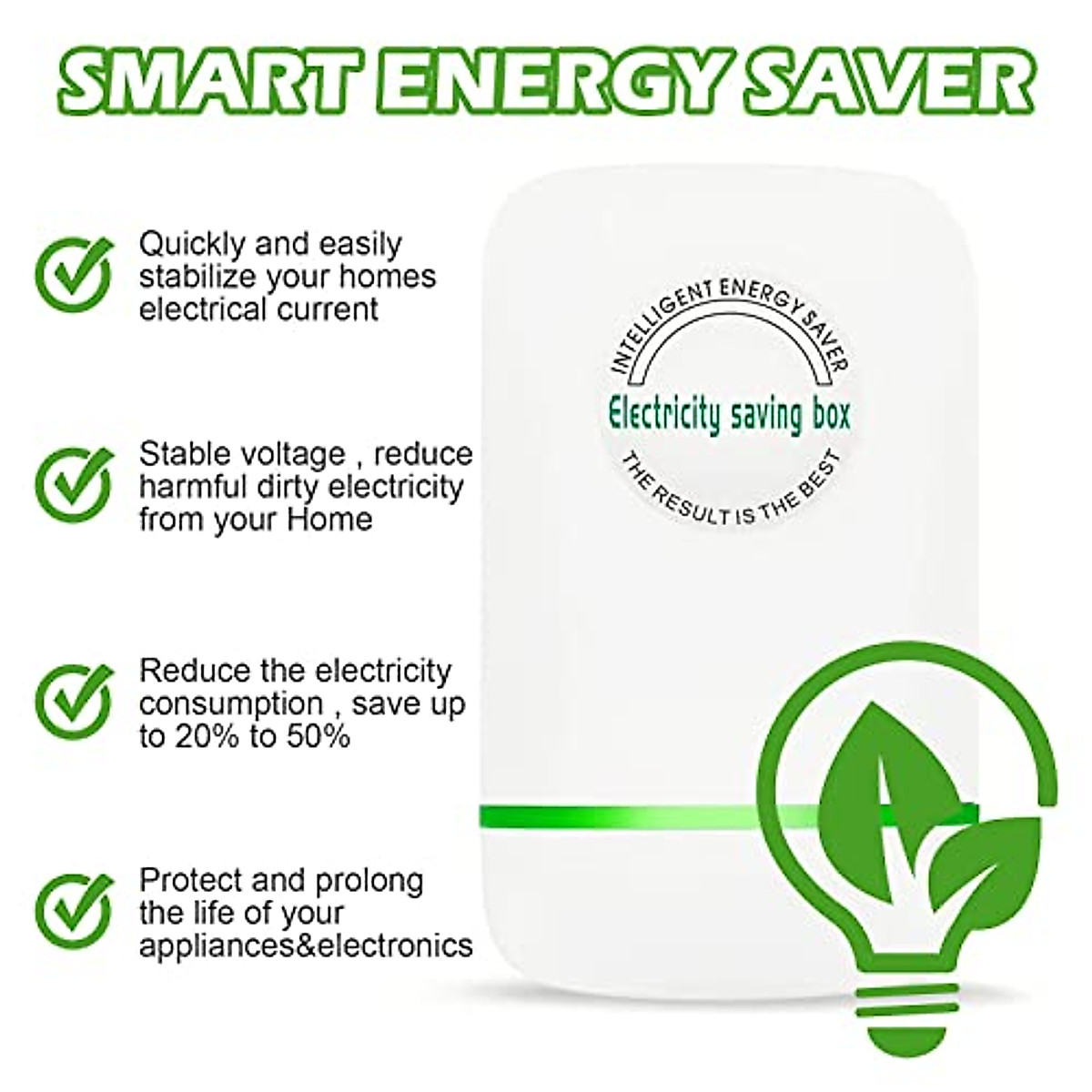 Pro Power Saver,Energy Saver Household Power Saver Electricity Saving Box and High Efficiency Household Office Market Device Electric Smart US Plug 90V-250V 30KW（4 Pack ）