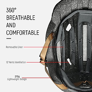 LIVALL C20 Smart Bike Helmet with LED Lights & Visor, CPSC Certified, Bike Helmet with Fall Detection for Adults Men Women, Bicycle Helmet for Urban Commuter E-Bike Scooter Skateboard